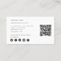 Minimalist Hello QR Code Social Media Icons Business Card | Zazzle