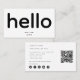 Minimalist Hello QR Code Social Media Icons Business Card | Zazzle