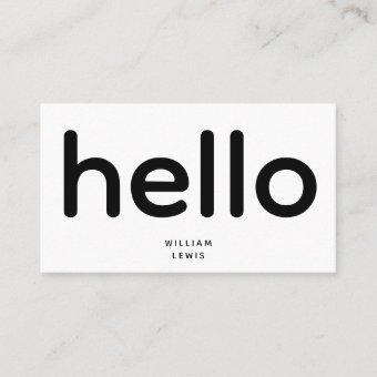 Minimalist Hello QR Code Social Media Icons Business Card | Zazzle