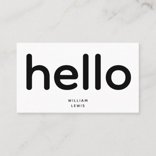 Minimalist Hello QR Code Social Media Icons Business Card | Zazzle