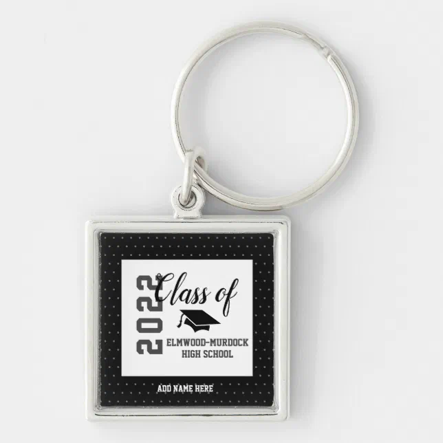 Minimalist High School Senior Class 2022 Keychain | Zazzle