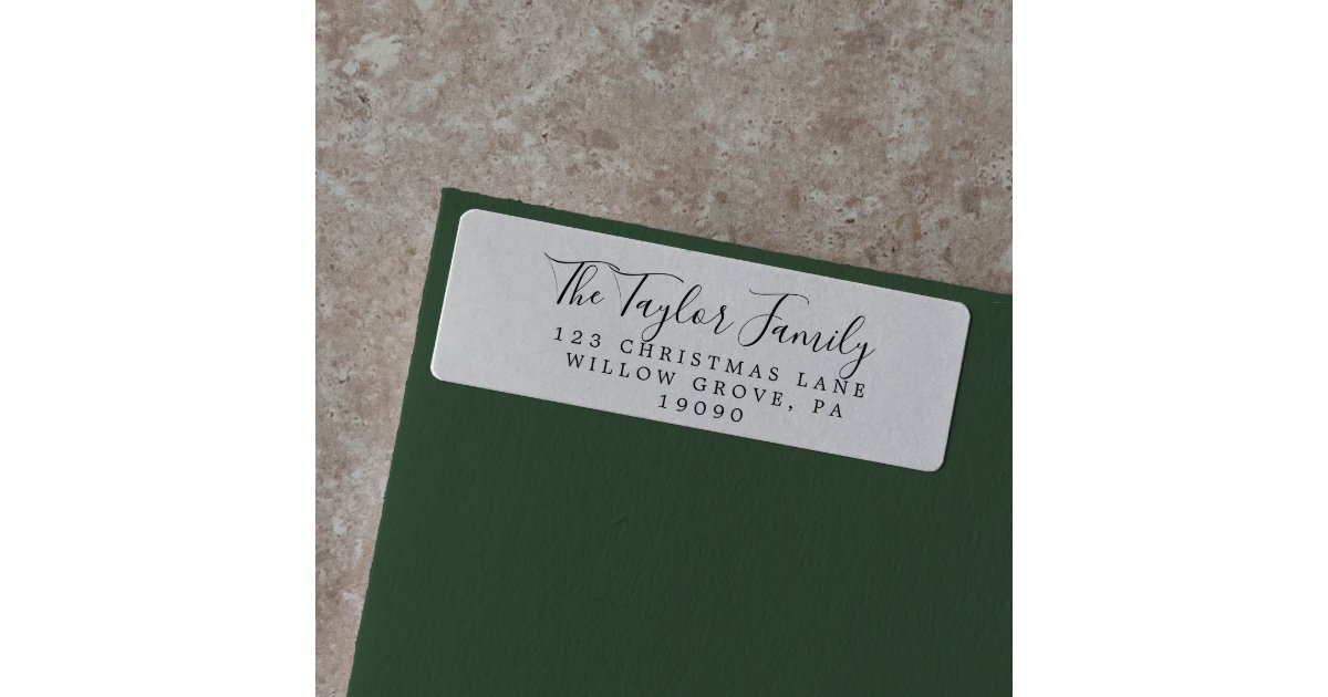 Minimalist Holiday Family Return Address Label | Zazzle