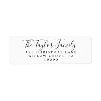 Minimalist Holiday Family Return Address Label | Zazzle