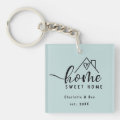 Minimalist Home Sweet Home Personalized New Home Keychain | Zazzle