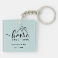 Minimalist Home Sweet Home Personalized New Home Keychain | Zazzle