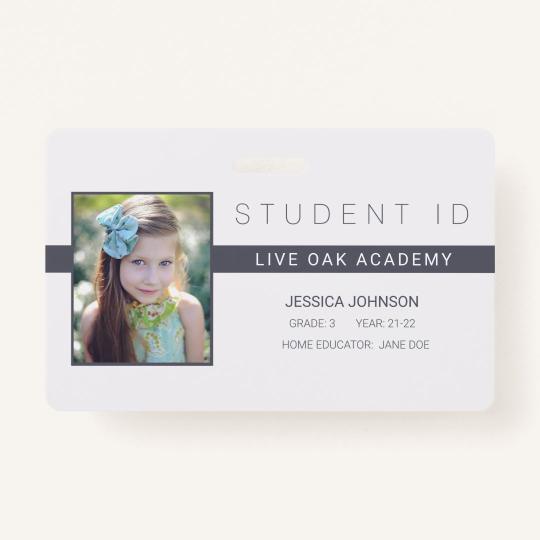 Minimalist Homeschool Student ID Badge | Zazzle