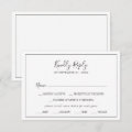 Minimalist Horizontal Menu Choice RSVP Card | Zazzle