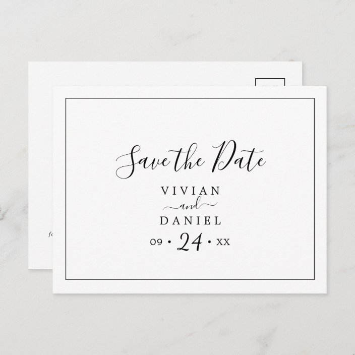 Minimalist Horizontal Save the Date Postcard | Zazzle.com