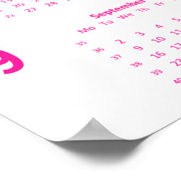 Minimalist Hot Pink Calendar 2019 Poster | Zazzle