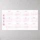 Minimalist Hot Pink Calendar 2019 Poster | Zazzle