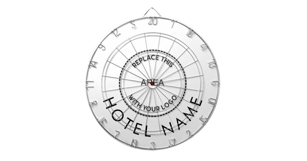 Minimalist Hotel Name Logo Any Color Dart Board | Zazzle