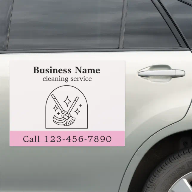 Minimalist House Cleaning Home Services Logo Car Magnet | Zazzle