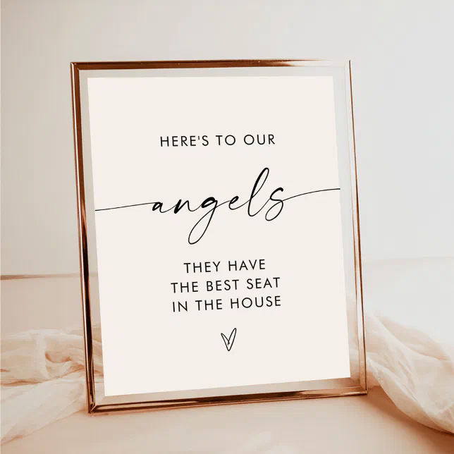 Minimalist In Loving Memory Sign, Wedding Memorial Poster | Zazzle