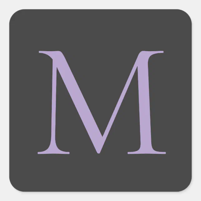 Minimalist Initial Letter Monogram Modern Square Sticker | Zazzle