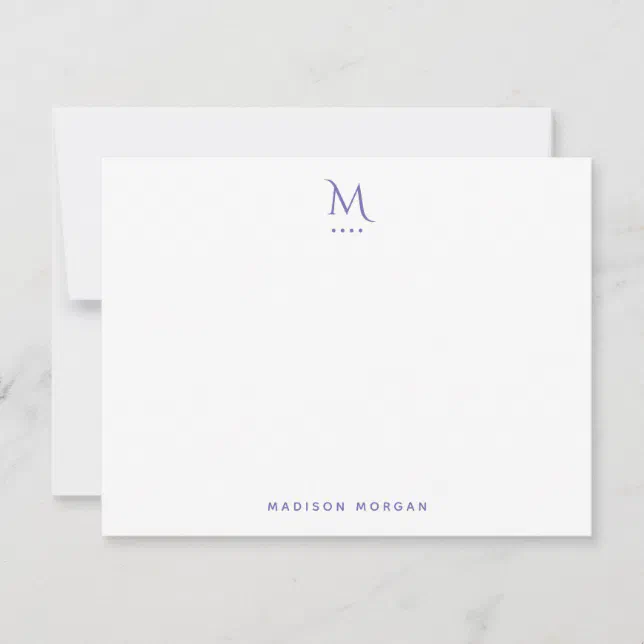 Minimalist Initial Letterpress Simple Note Card | Zazzle