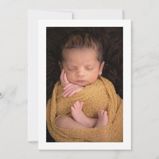 Minimalist Introducing Baby Portrait Photo Birth Announcement | Zazzle