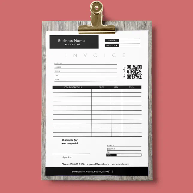 Minimalist Invoice Sales Receipt Small Business | Zazzle