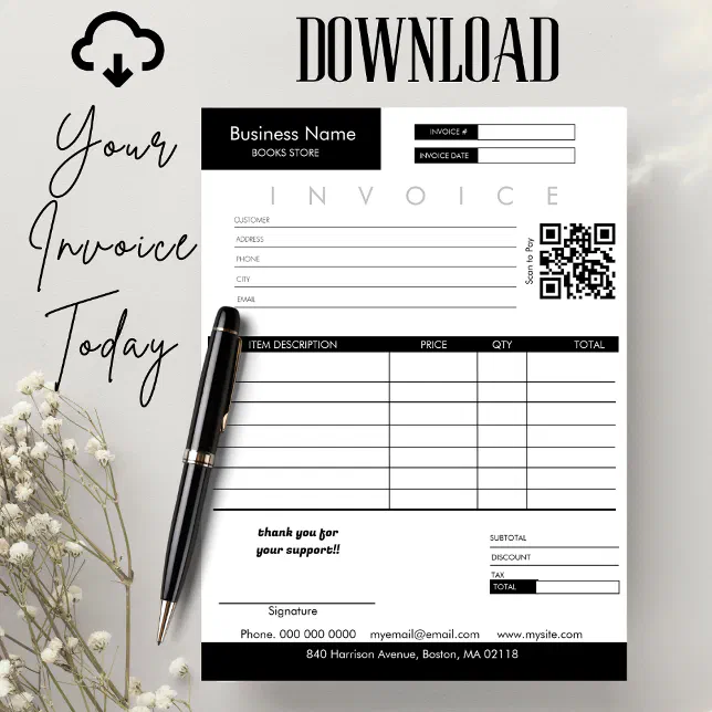 Minimalist Invoice Sales Receipt Small Business Card | Zazzle