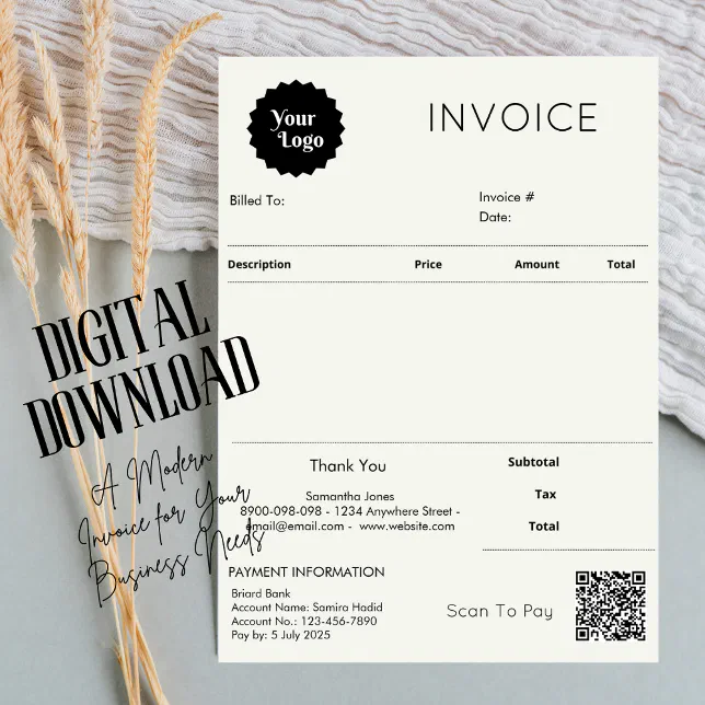 Minimalist Invoice Sales Receipt Small Business Card | Zazzle