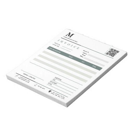 Minimalist Invoice Sales Receipt Small Business Notepad | Zazzle