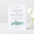 Minimalist Italian Villa Wedding Letterpress Invitation | Zazzle