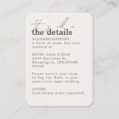 Minimalist Ivory Cream Wedding Details Enclosure Card | Zazzle