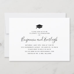 Minimalist Joint Graduation Party Invitation | Zazzle