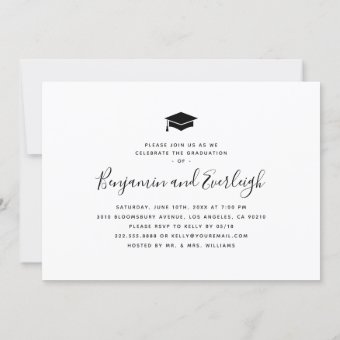 Minimalist Joint Graduation Party Invitation | Zazzle