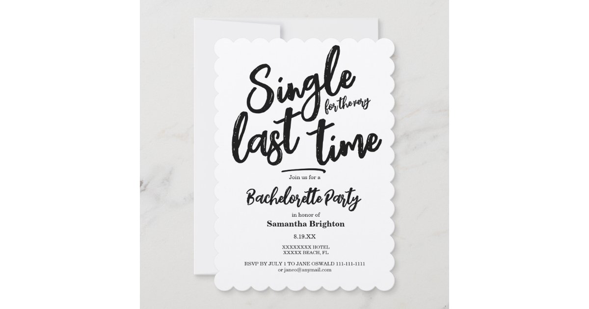 Minimalist Kraft Bachelorette Party Invitation | Zazzle