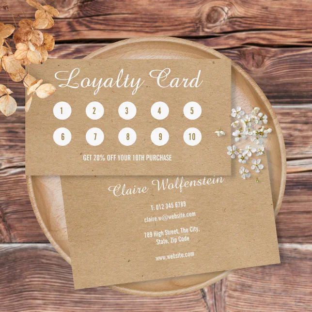 Minimalist Kraft Modern Professional Loyalty Card | Zazzle