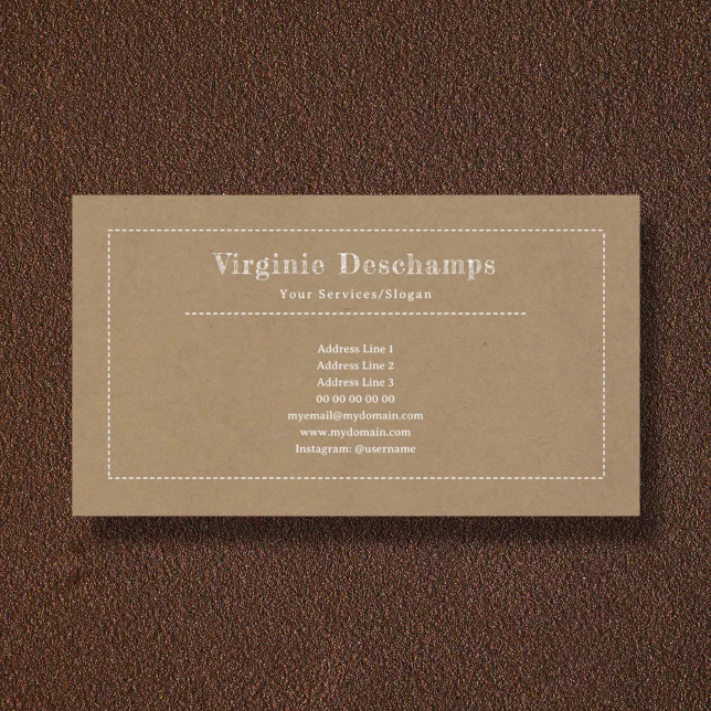 Minimalist Kraft Rustic Business Card | Zazzle