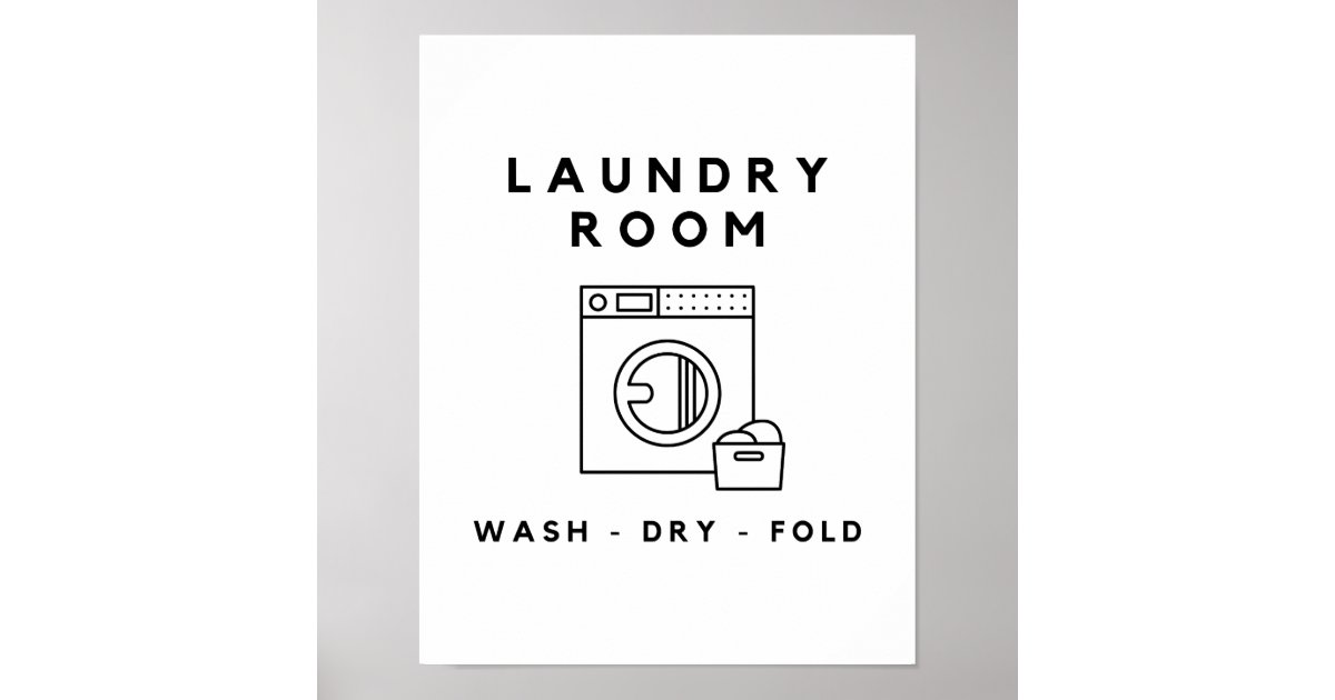 Minimalist Laundry Room Poster | Zazzle