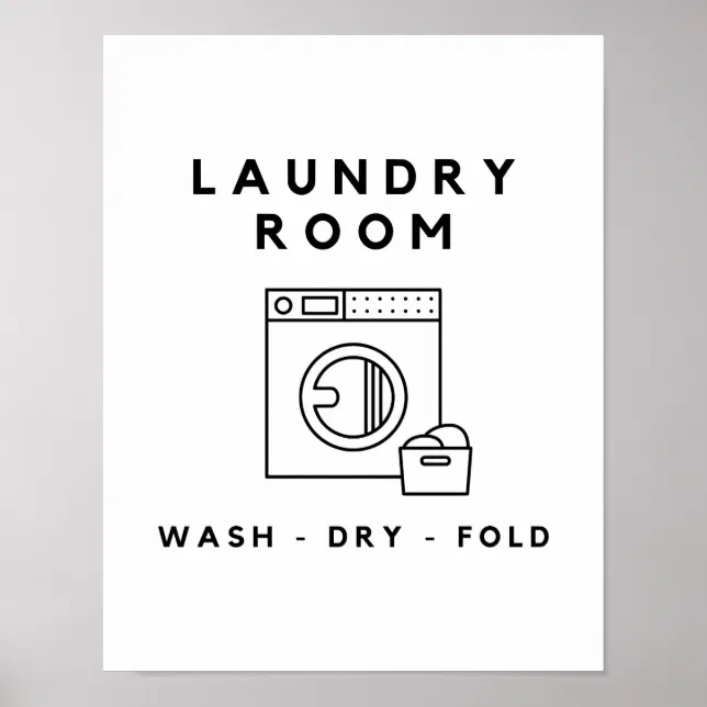 Minimalist Laundry Room Poster | Zazzle