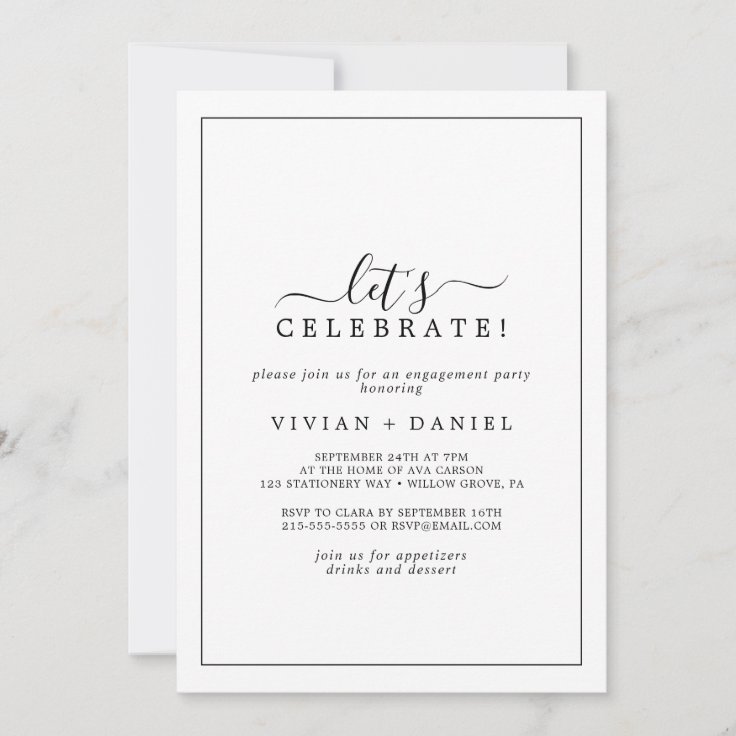 Minimalist Let's Celebrate Invitation | Zazzle