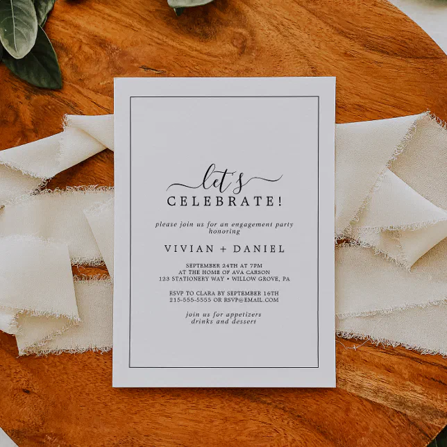 Minimalist Let's Celebrate Invitation | Zazzle