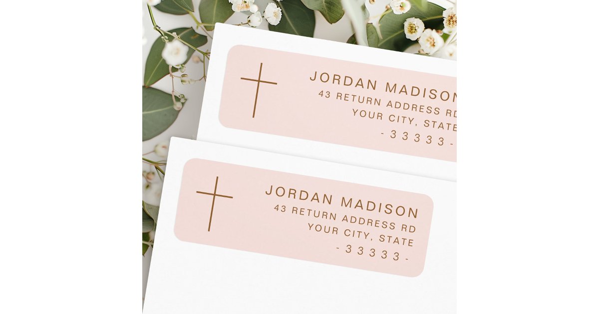 Minimalist light blush pink return address label | Zazzle