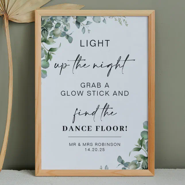Minimalist light up the night glow dance sign | Zazzle