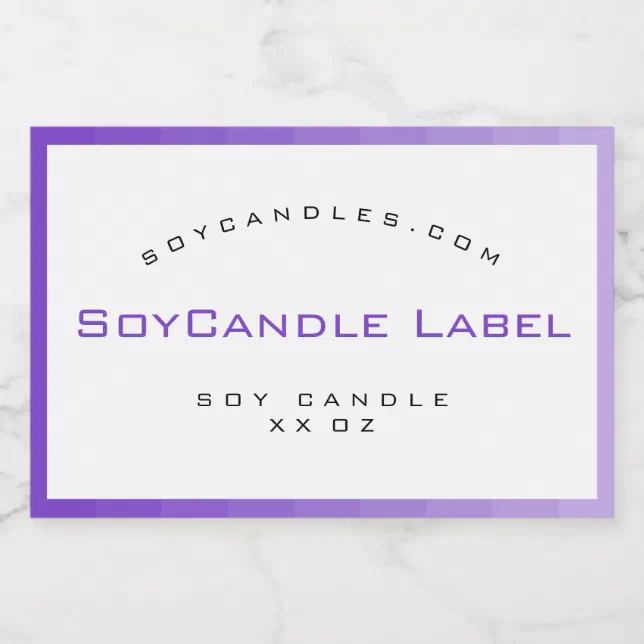 Minimalist Lilac Color Gradient Simple Candle and Food Label | Zazzle