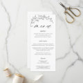 Minimalist Line Laurel Leaf Branch Wedding Menu | Zazzle