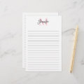 Minimalist Lined Personalized Monogram Stationery | Zazzle