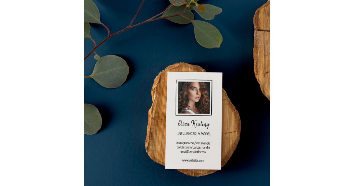 Minimalist Lines Model Photo Calling Card | Zazzle