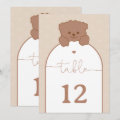 Minimalist Little Teddy Bear Table Number | Zazzle