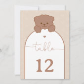 Minimalist Little Teddy Bear Table Number | Zazzle