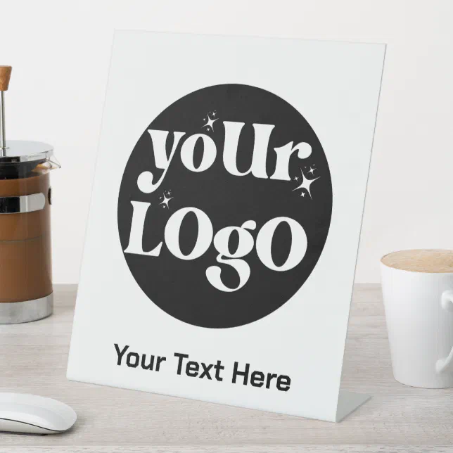 Minimalist Logo and Text Business Pedestal Sign | Zazzle