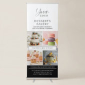 Minimalist Logo Photo Collage Business Bakery Retractable Banner | Zazzle