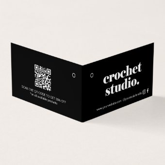 Minimalist Logo QR Code Folded Hang Tag Card | Zazzle