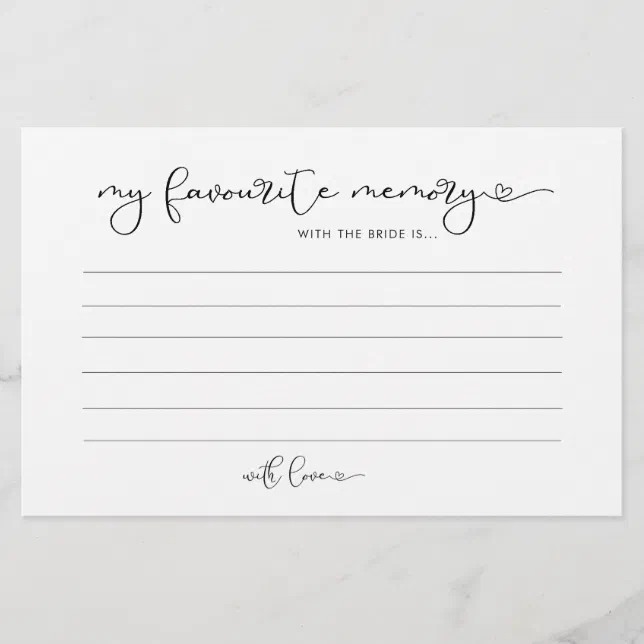 Minimalist love heart my favourite memory card flyer | Zazzle