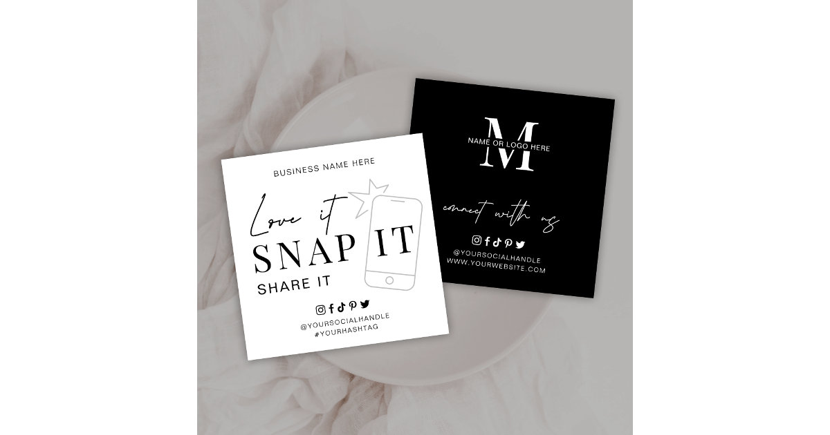 Minimalist Love Snap Share Tag Us On Social Media | Zazzle