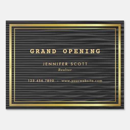 Minimalist Luxury Black Gold Business Sign | Zazzle