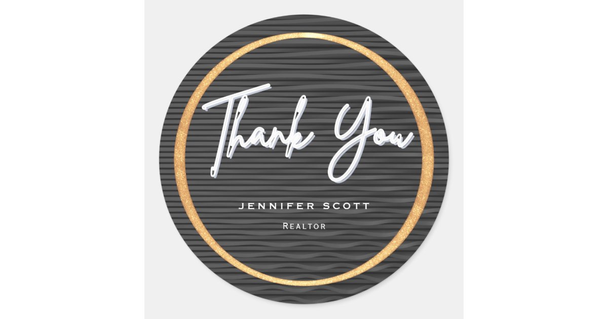 Minimalist Luxury Black Gold Classic Round Sticker | Zazzle